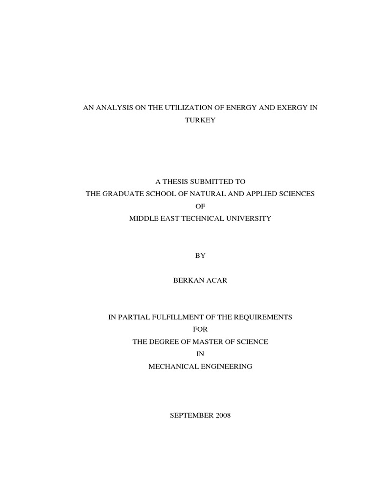 Energy and Exergy Analysis in Turkey | PDF | Exergy | Efficient Energy Use