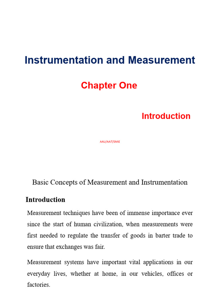 CHAPTER - 1 - InTRODUCTION To Instrumentation and Measurement | PDF ...