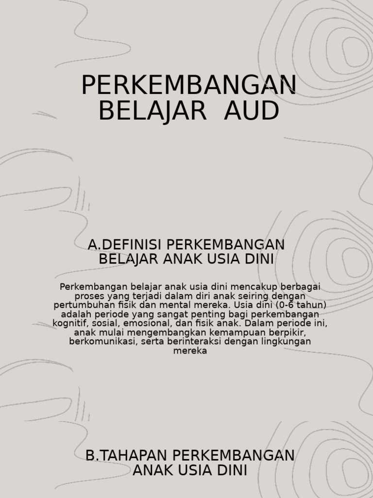 Perkembangan Belajar AUD | PDF