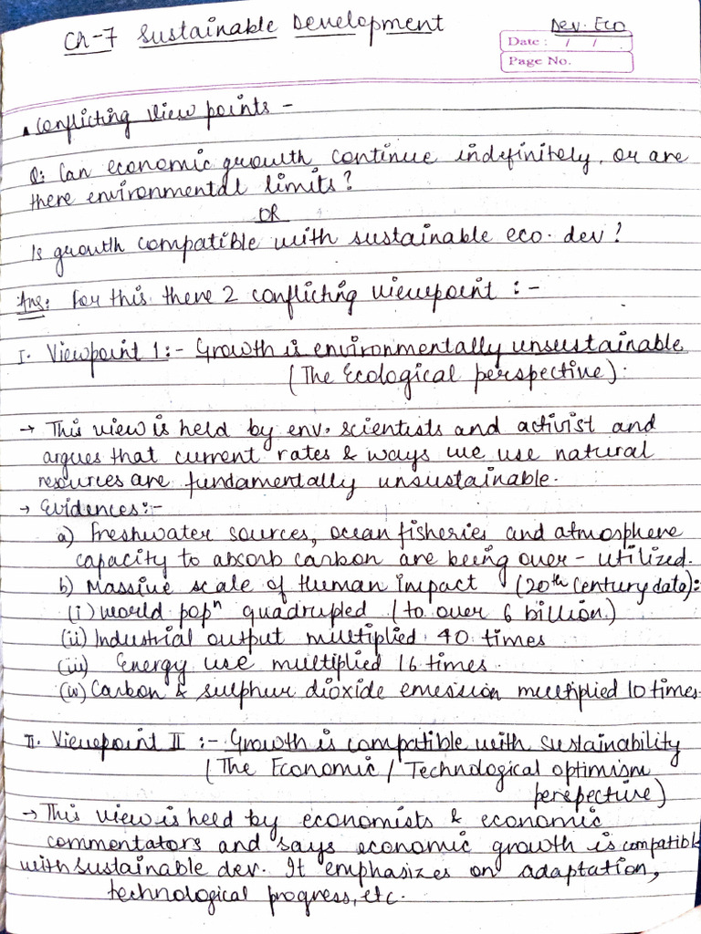 Dev Eco CH 7 Sustainable Development (Dasgupta) | PDF