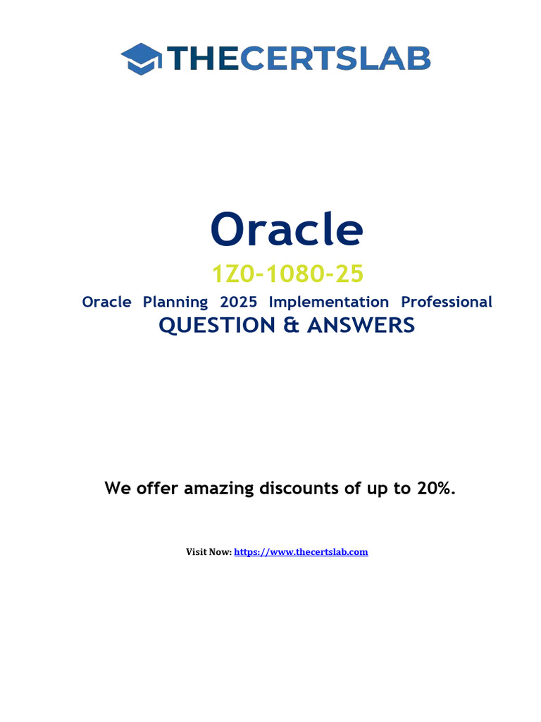 Updated 1Z0-1080-25 Dumps With Real Exam Questions | PDF | Data | Cloud Computing