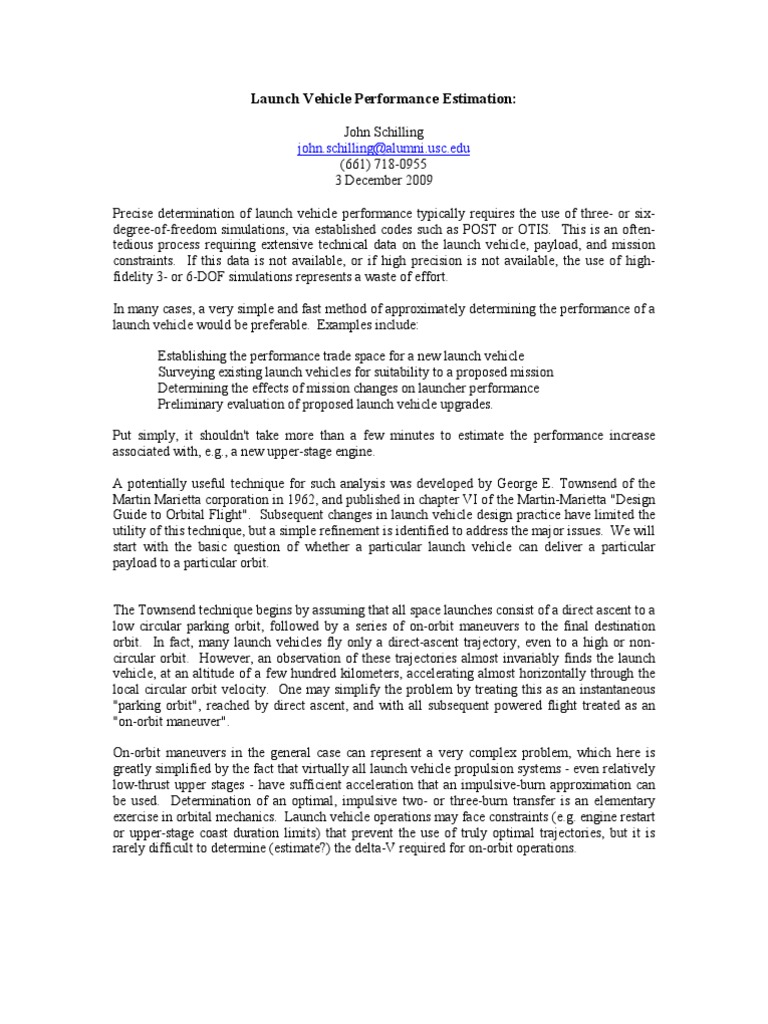 Launch Methodology Pdf Multistage Rocket Launch Vehicle