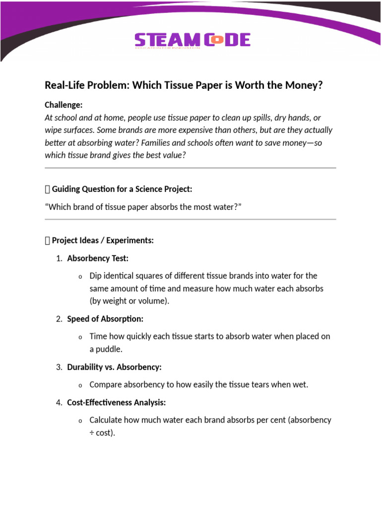 Best Value Tissue Paper Analysis | PDF