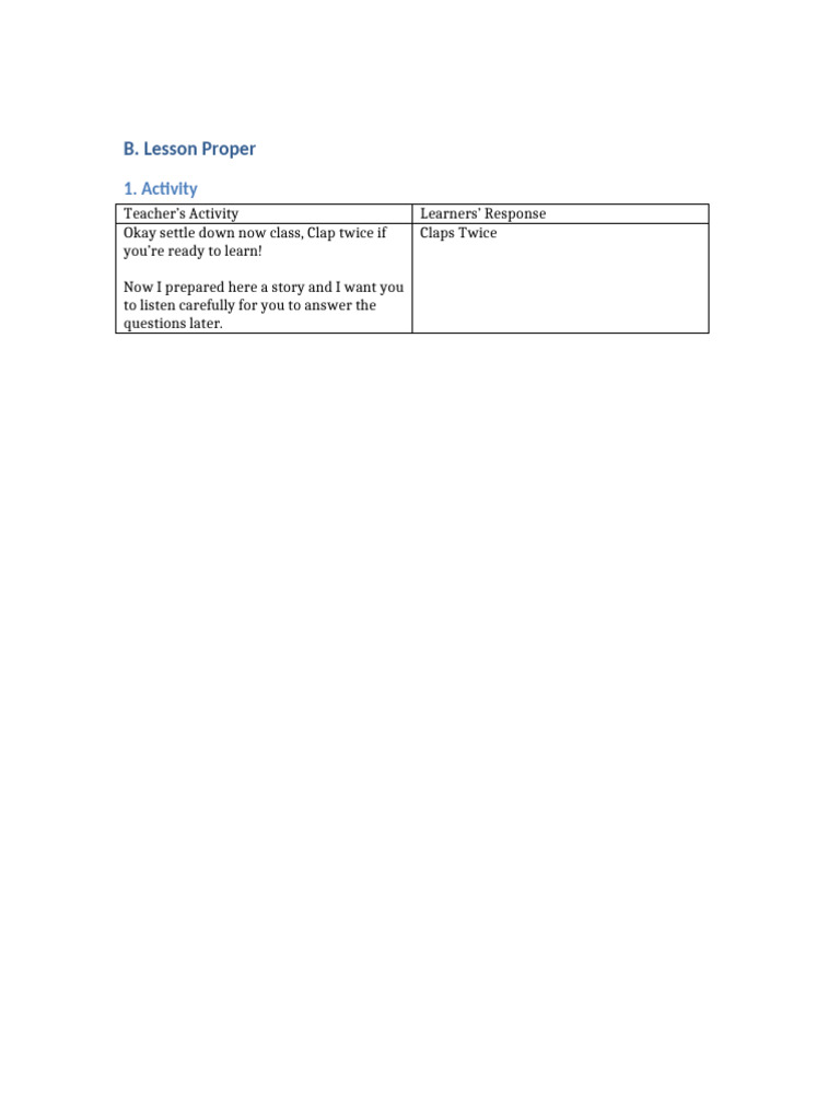 Teacher Script Activity Format | PDF