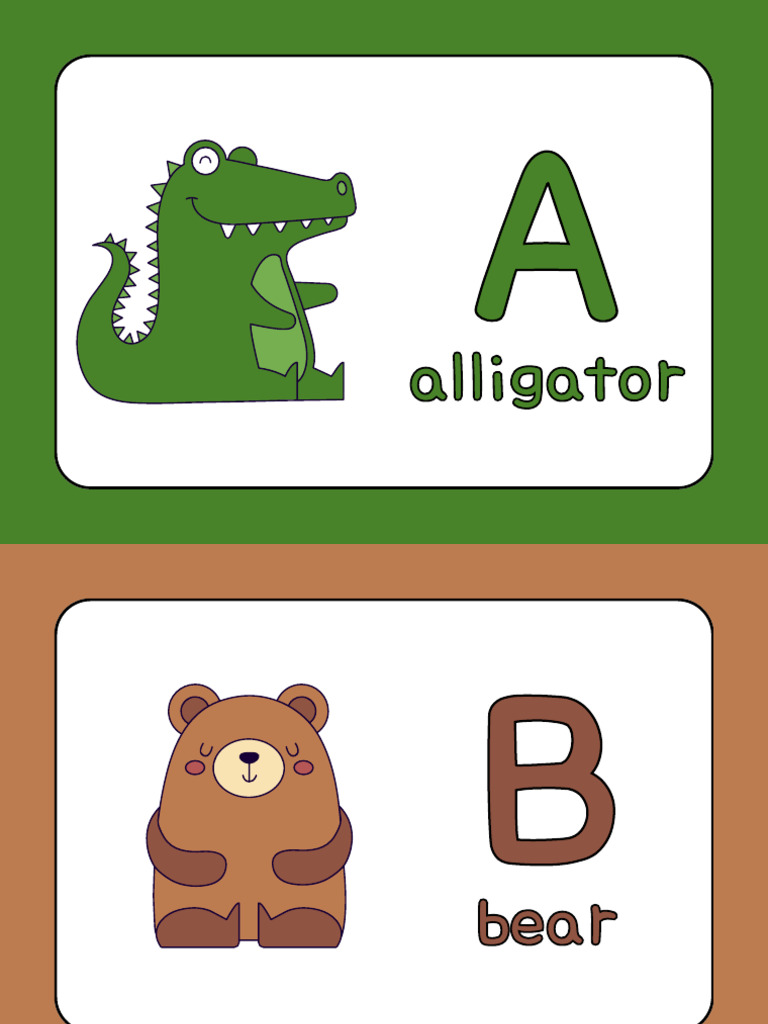 Alphabet A-M Reading Flashcard in Colorful Lined Style | PDF