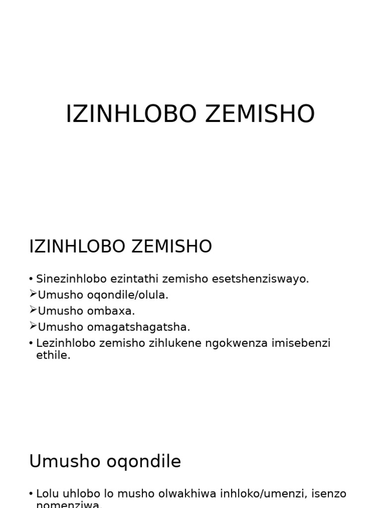 Izinhlobo Zemisho Nezibonelo Zazo | PDF