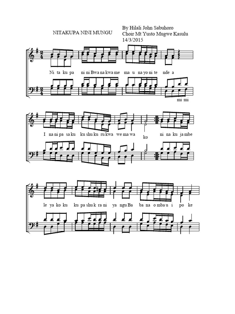 Nitakupa Nini Emungu | PDF