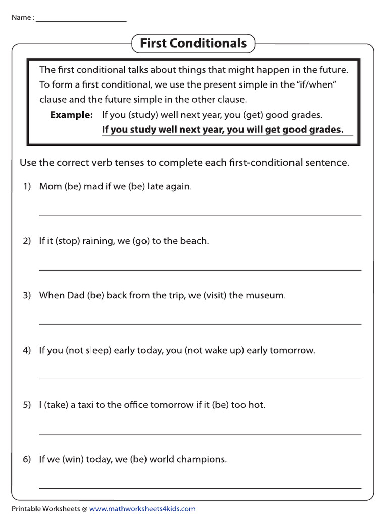 Completing First Conditionals | PDF