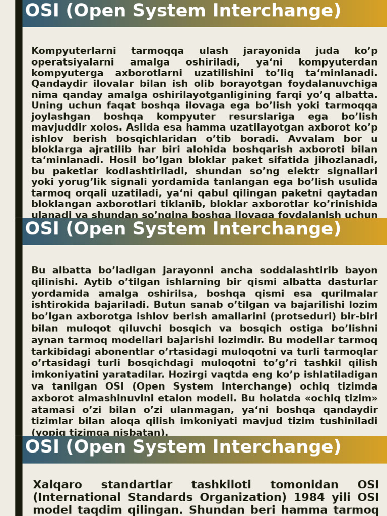 10-Maruza OSI Modeli | PDF