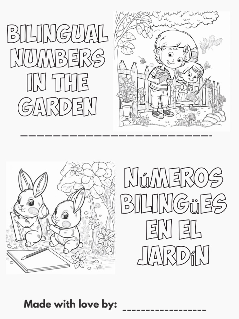 Bilingual Numbers in The Garden 1-10 | PDF