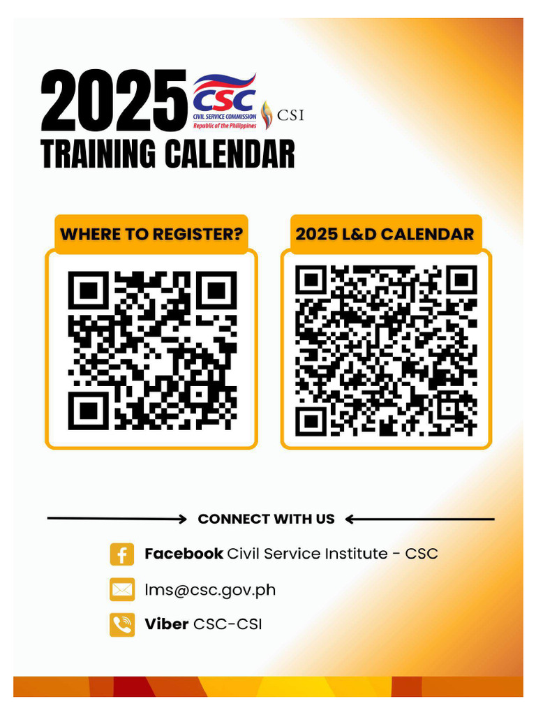 2025 Training Calendar | PDF