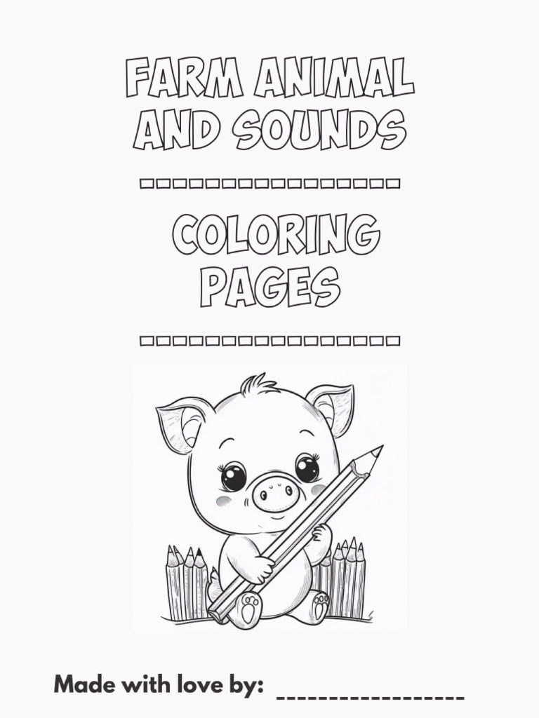 Farm Animal and Sounds Coloring Pages | PDF