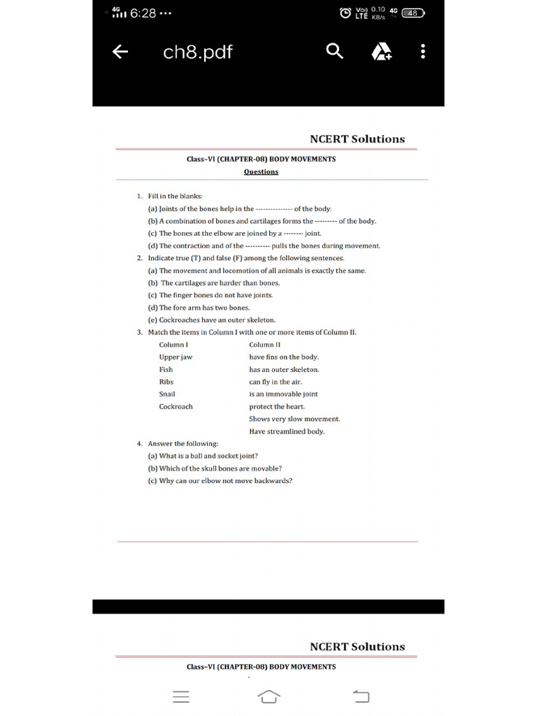 Class 6th Science Chapter No.8 | PDF