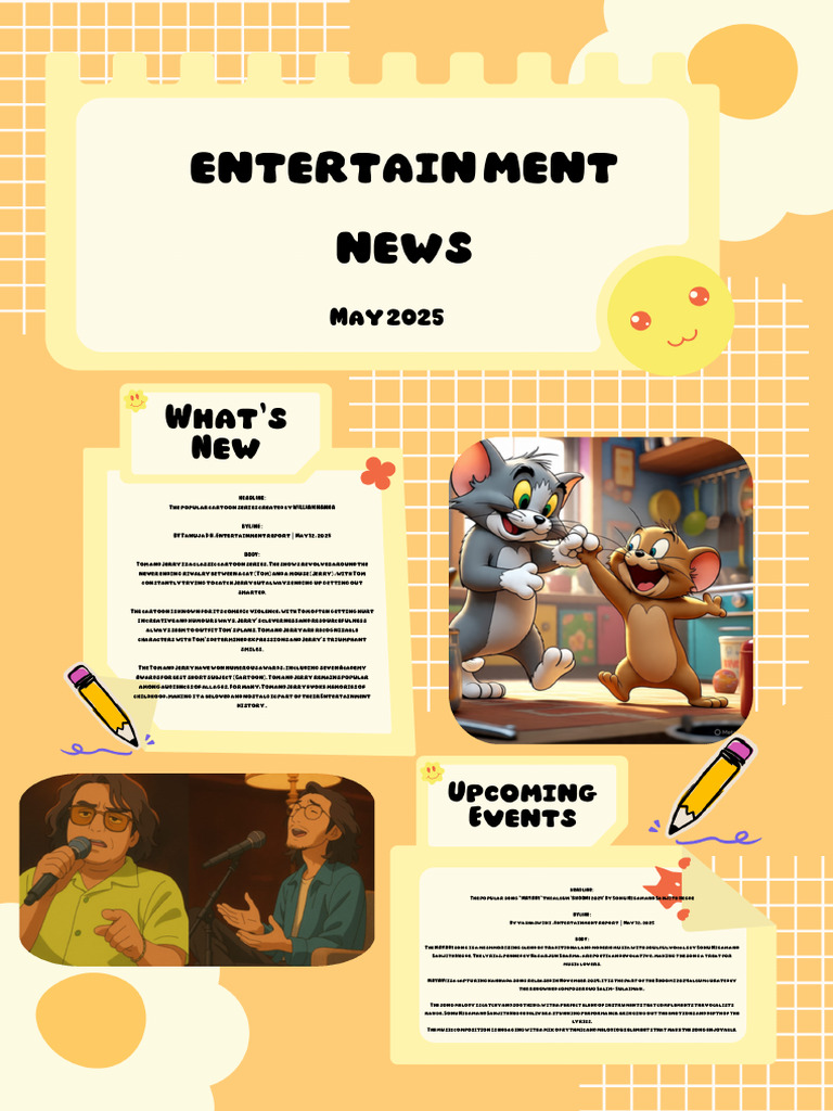 Orange and Yellow Light Playful Cute Illustrative School Newsletter | PDF