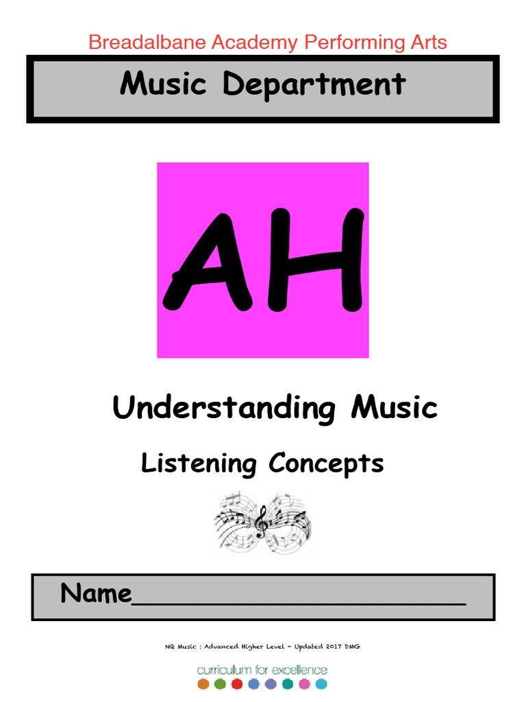 New Adv Higher Concepts Booklet 2017 | PDF | Choir | Interval (Music)
