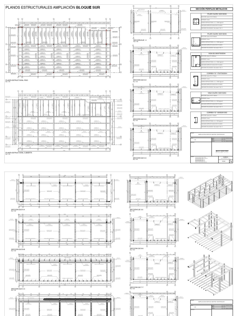 Bloque Sur: Planos Estructurales Ampliación | PDF