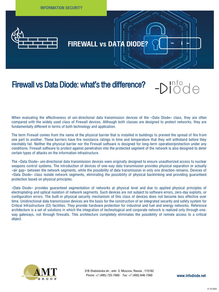 Data Diode vs Firewall: Key Differences | PDF | Security | Computer ...