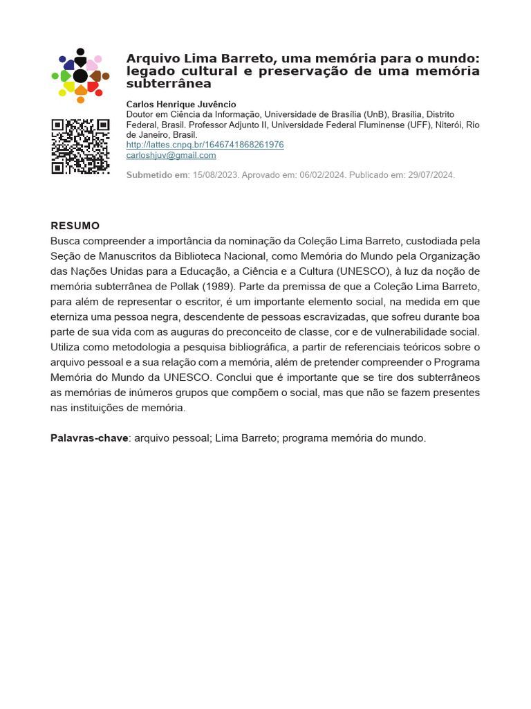 Sobre o Acervo de Lima Na ABL | PDF | UNESCO