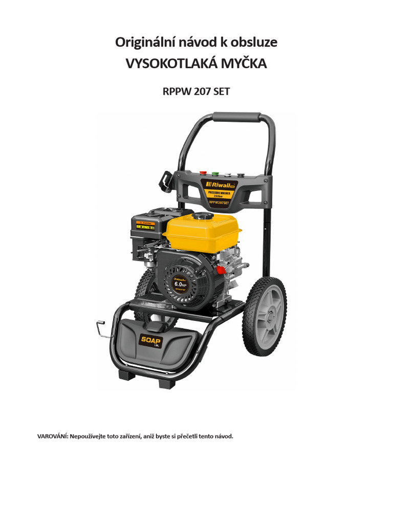 Riwall Rppw 207 Set Manual Cz Sk de Pl Sl Hu Hr-07.19 | PDF