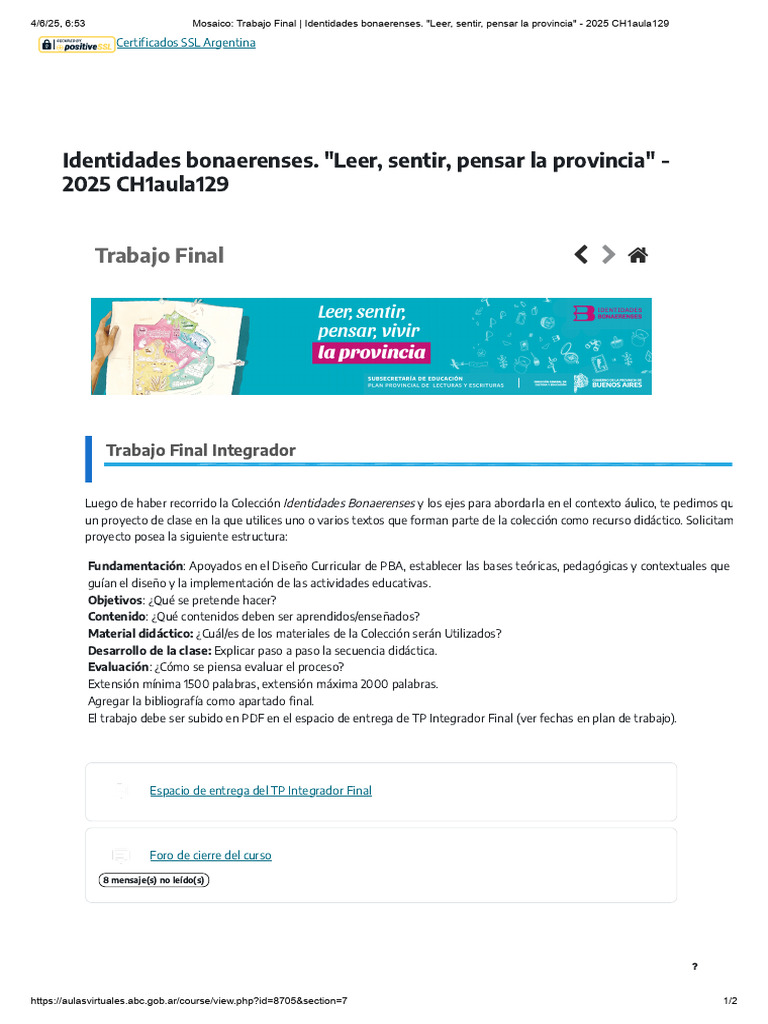 Mosaico - Trabajo Final - Identidades Bonaerenses. - Leer, Sentir ...