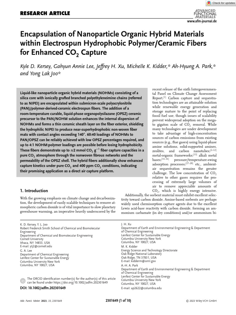 Encapsulation of Nanoparticle Organic Hybrid Materials Within ...