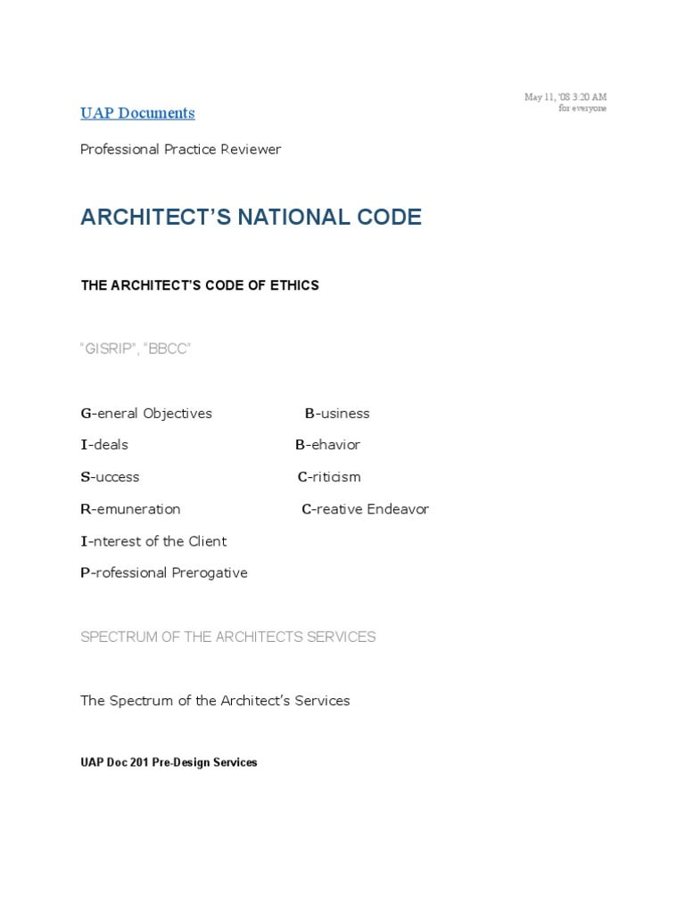UAP Documents | PDF | Architect | Engineering