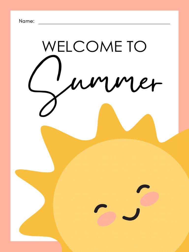 Summer Season Worksheet Bundle in Peach Minimalist Style | PDF