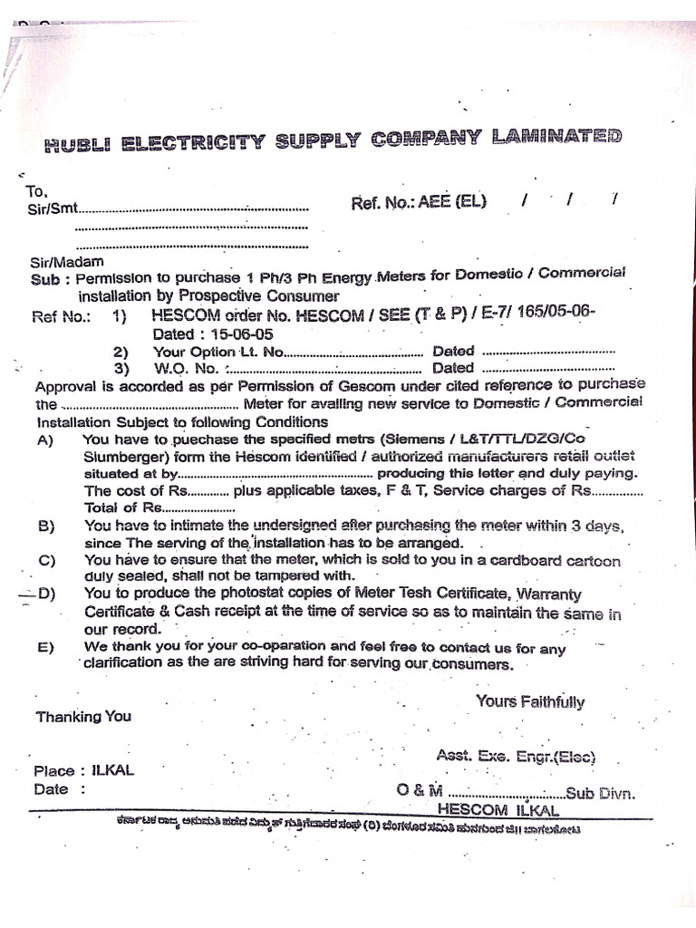 Meter Purchase | PDF