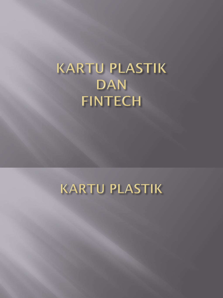 Pertemuan 15 (Kartu Plastik Dan Fintech) - Compressed | PDF
