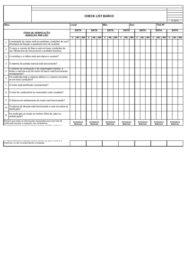 CHECK LIST BARCO | PDF
