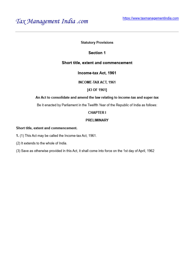 Section 1 - Short Title, Extent and Commencement | PDF