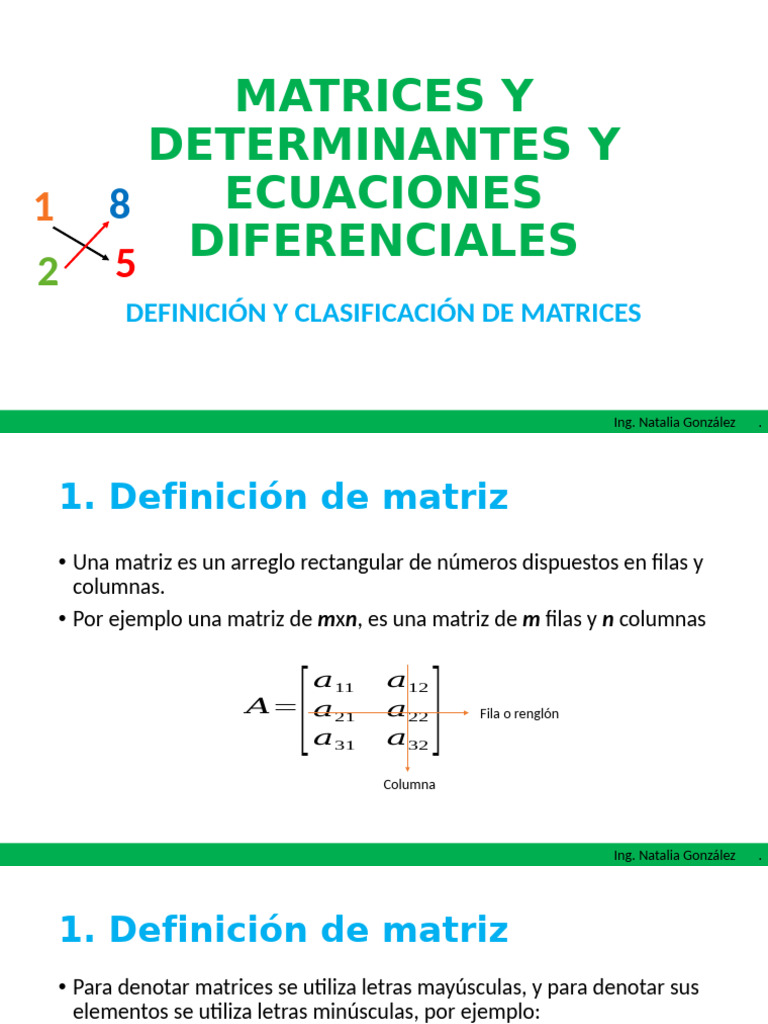 Definición y Clasificación de Matrices | PDF | Matriz (Matemáticas ...