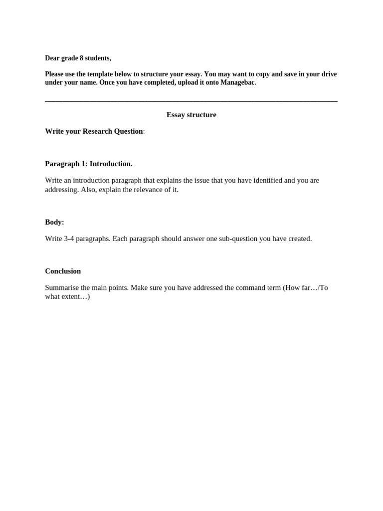 8th Grade Essay Structure Guide | PDF