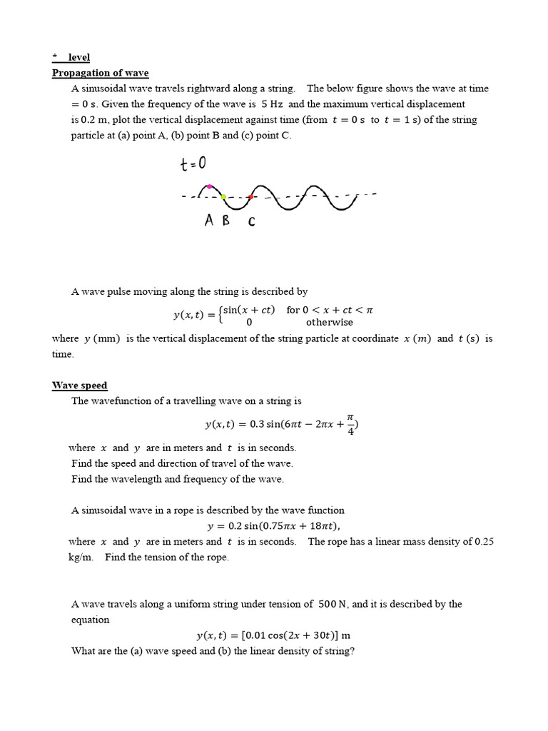 Ch10 Tutorial Questions Part2 | PDF | Waves | Oscillation