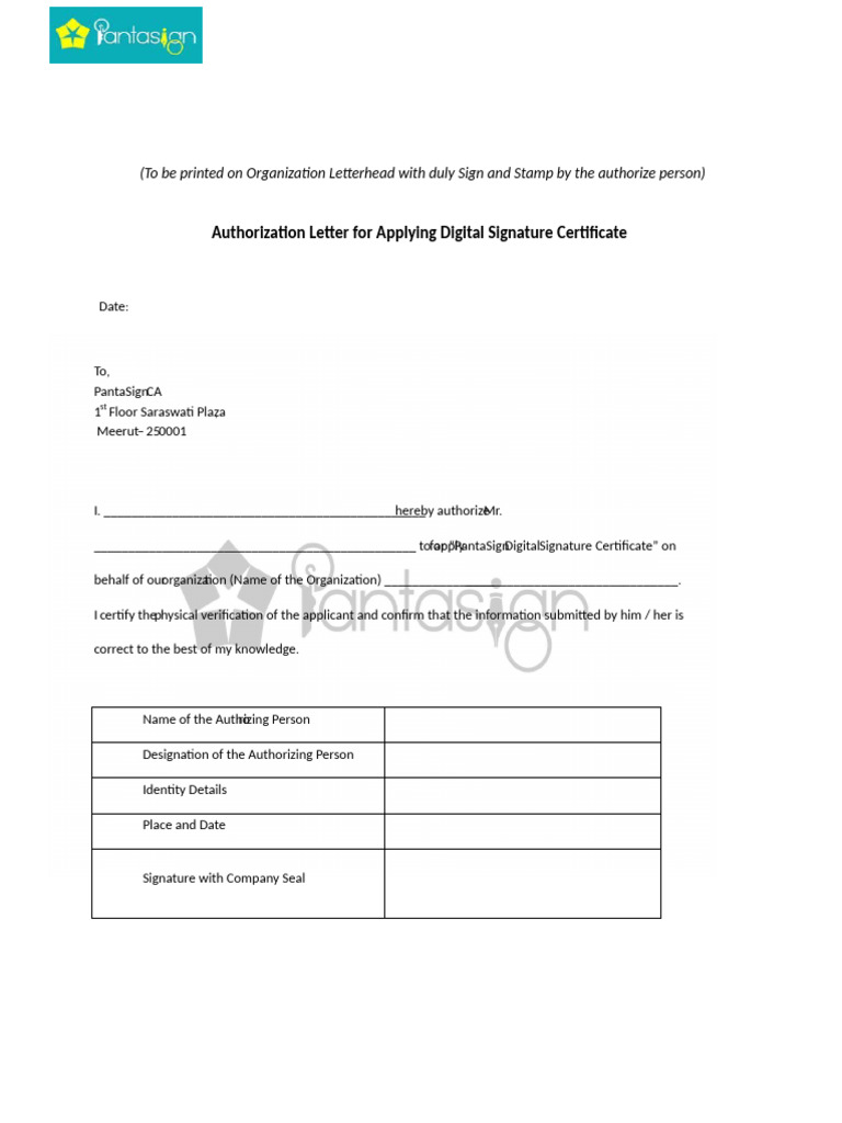 DSC Authorization-Letter 2 | PDF