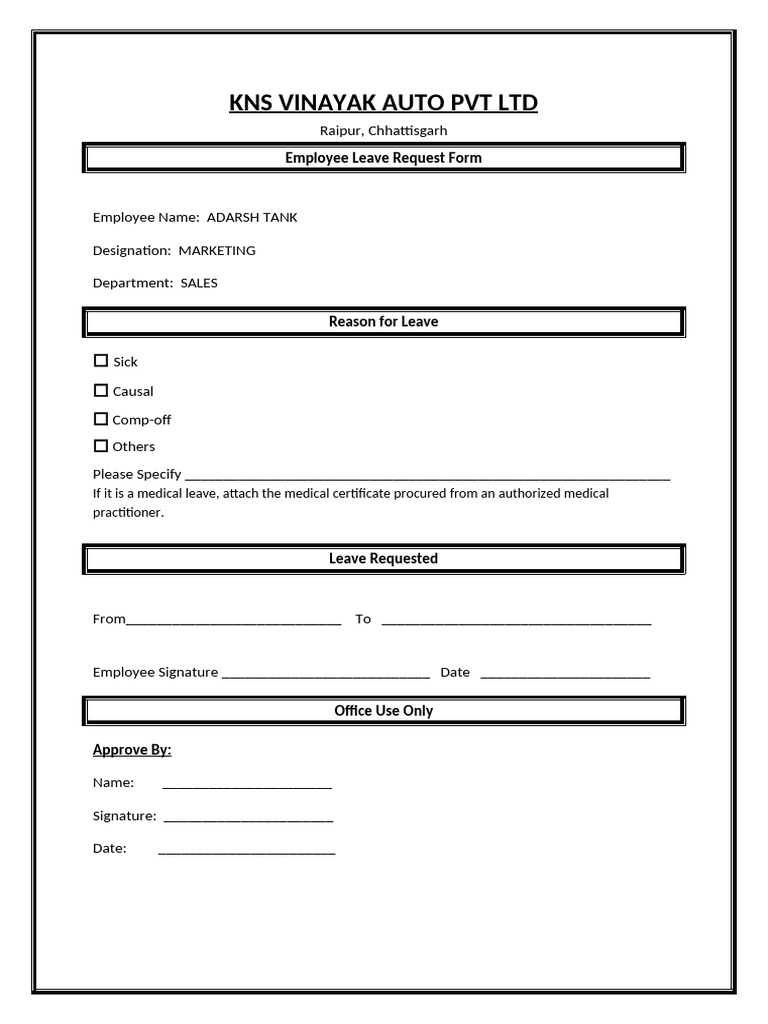Leave Request Form | PDF