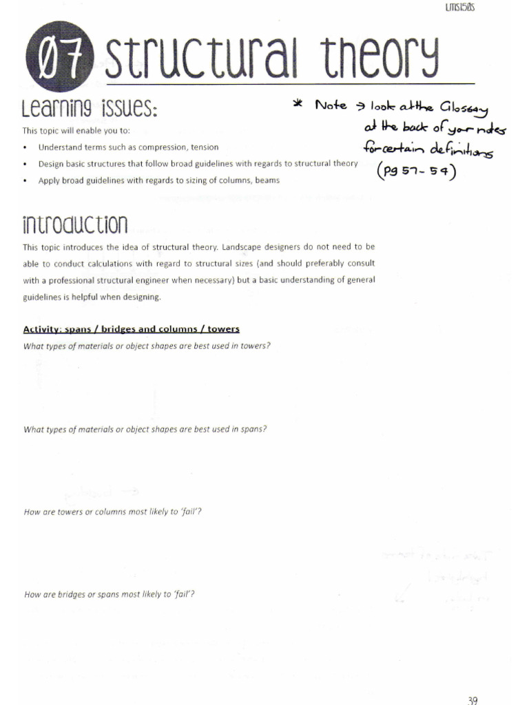 Structural Theory - Teaching Notes | PDF