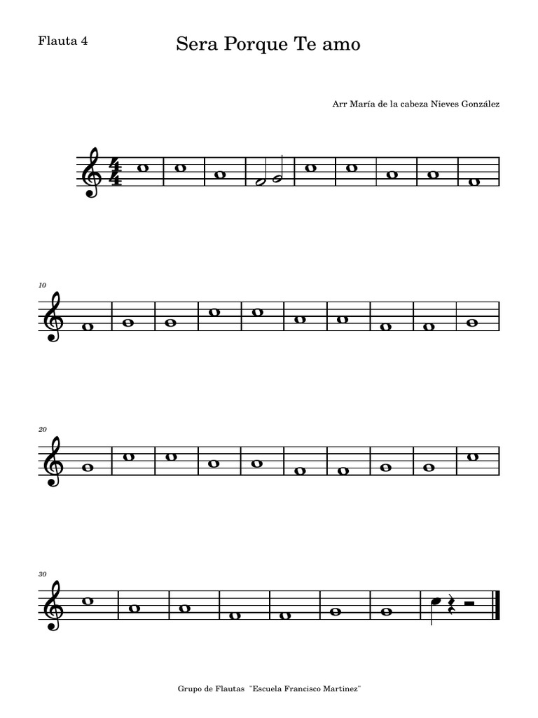 Sera Porque Te Amo-Flauta 4_014133 | PDF