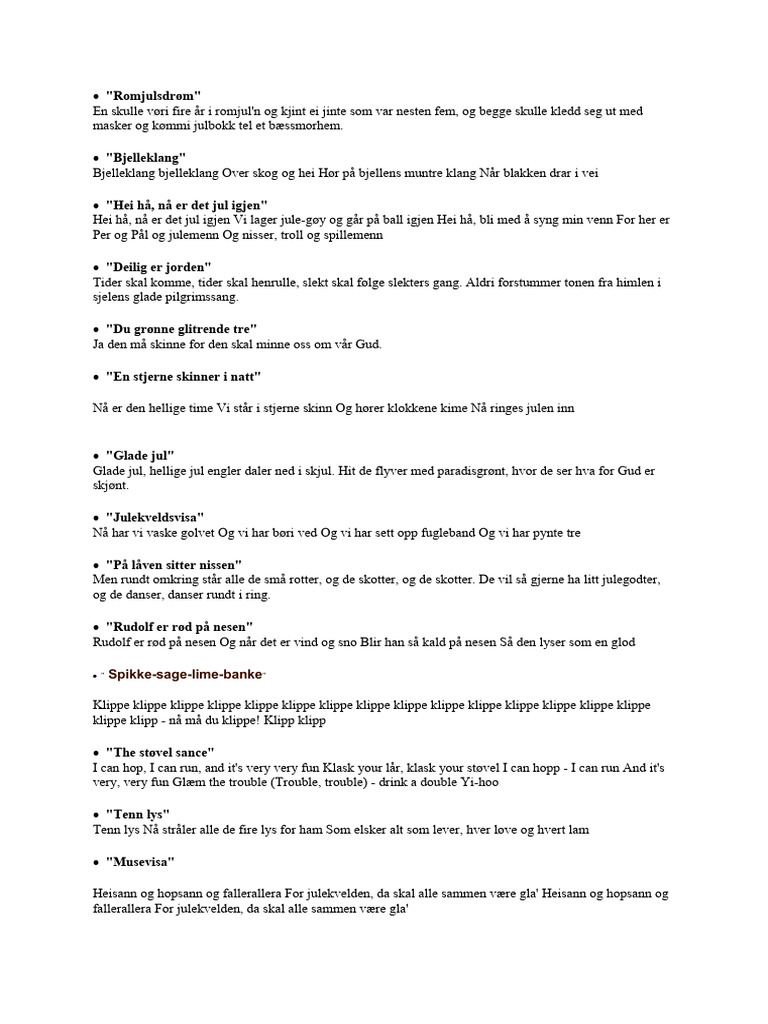 "Romjulsdrøm": Spikke-Sage-Lime-Banke | PDF