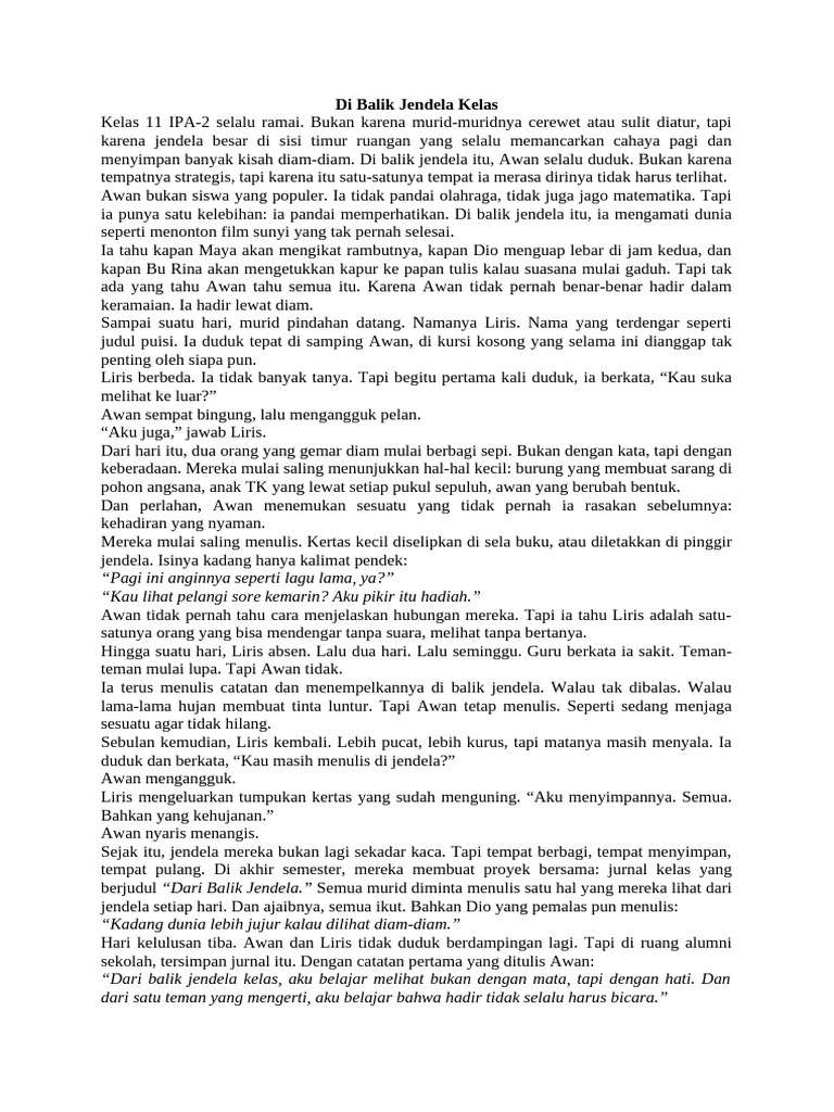 Di Balik Jendela Kelas | PDF