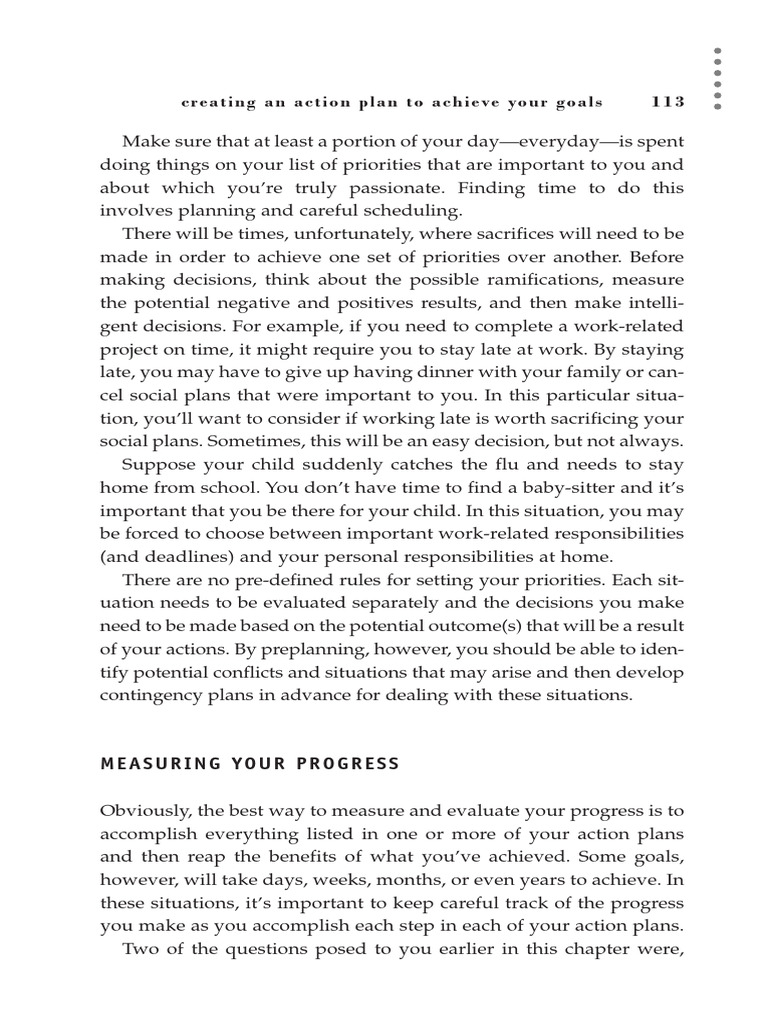 Action Plan for Achieving Goals | PDF
