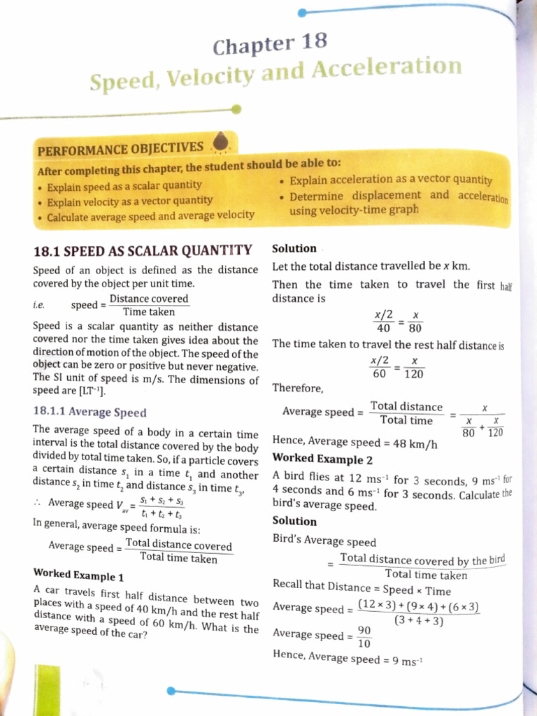 Speed, Velocity & Acceleration - Physics | PDF