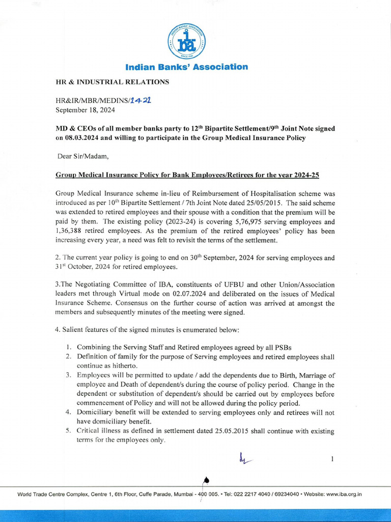 1.IBA Letter No.1421 - 18092024 | PDF