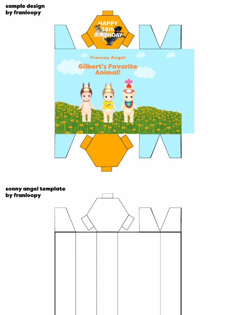 Franloopy Sonny Angel Box Template | PDF