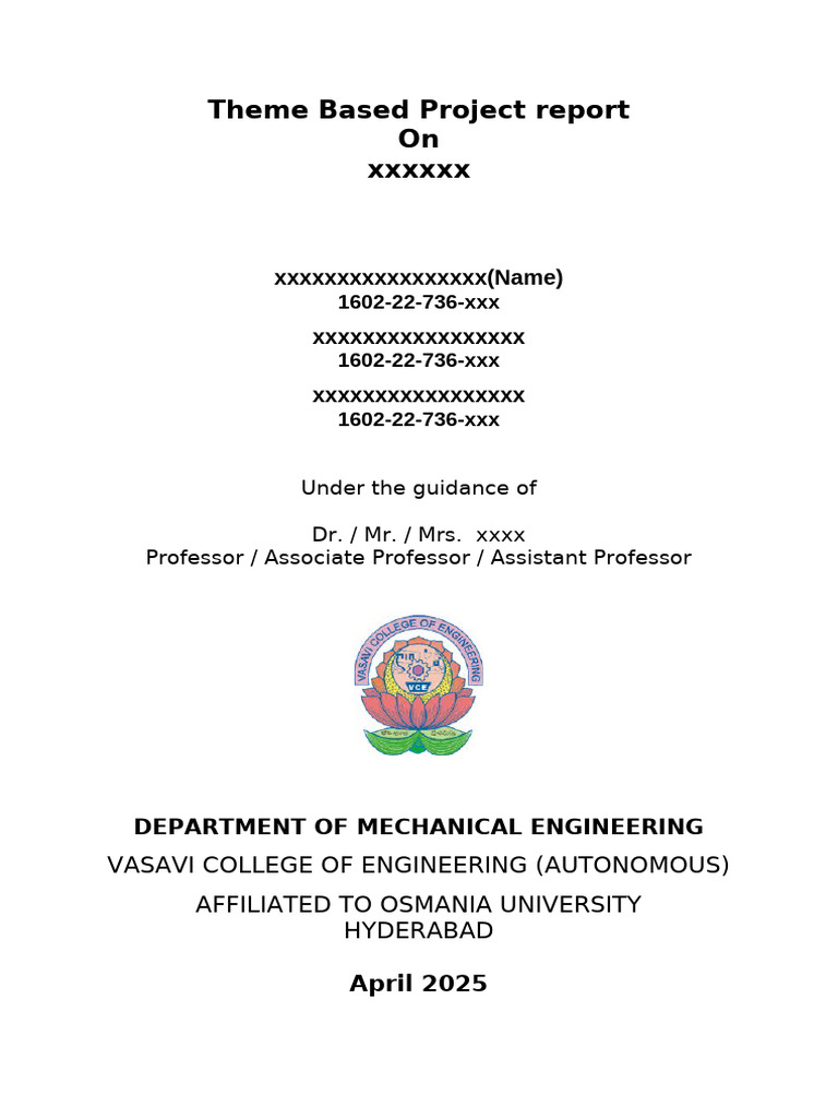 3) Theme Based Project Report Cover Pages | PDF