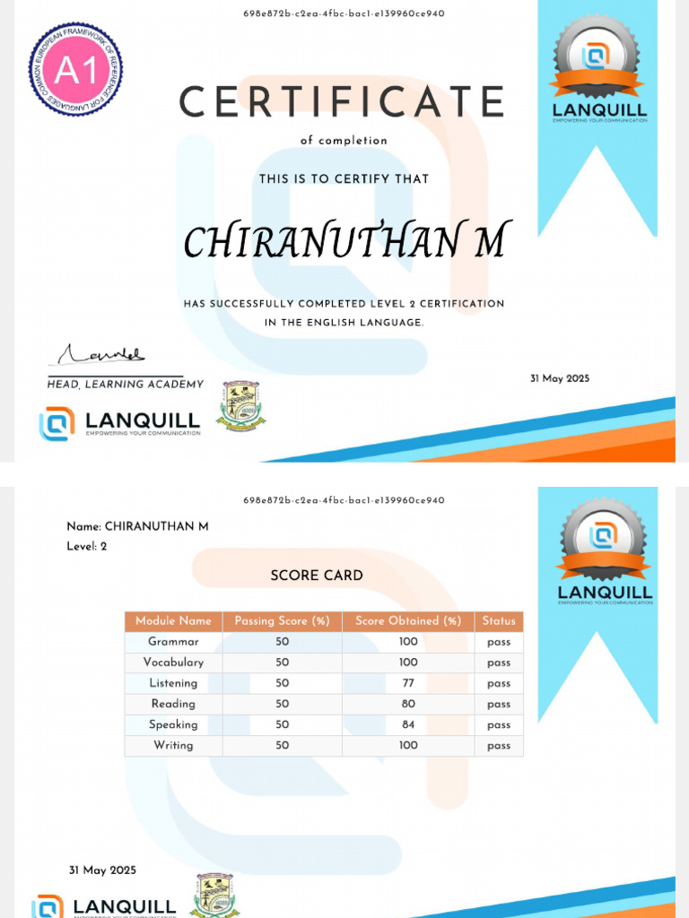 698e872b C2ea 4fbc Bac1 E139960ce940 Certificate | PDF