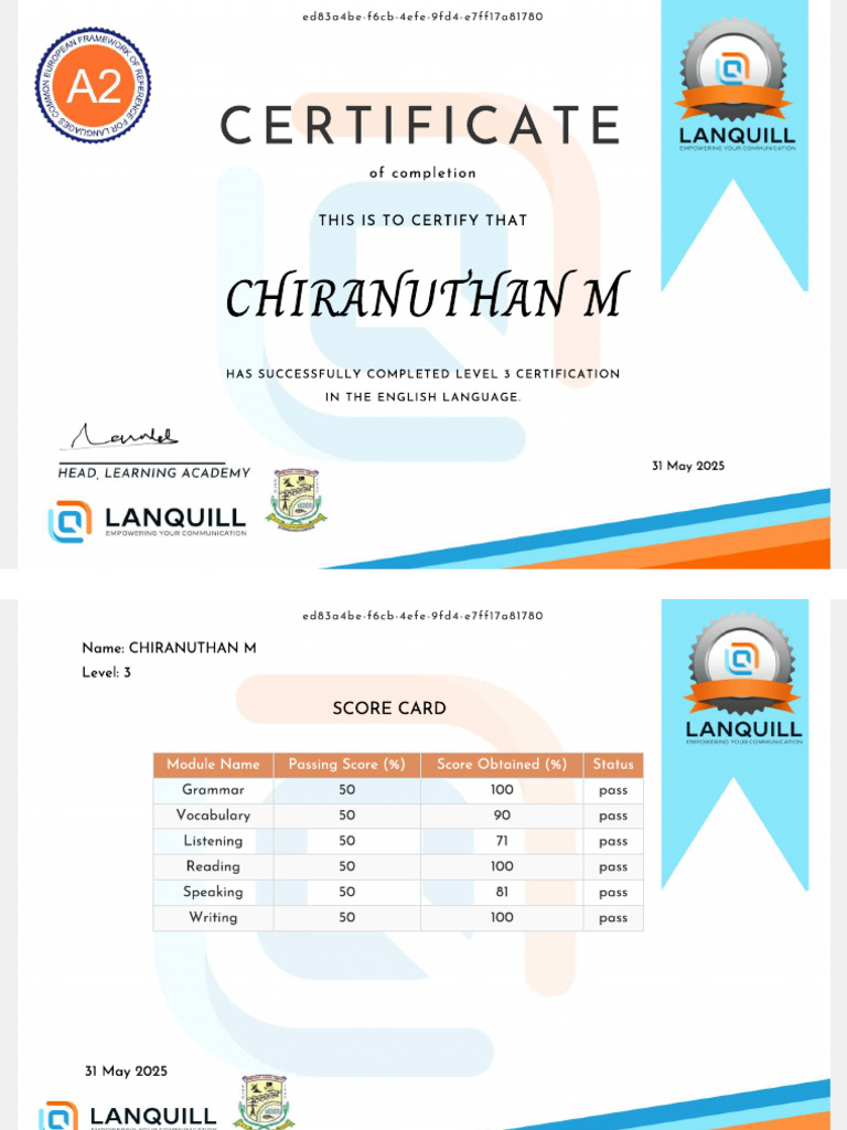 Ed83a4be f6cb 4efe 9fd4 E7ff17a81780 Certificate | PDF