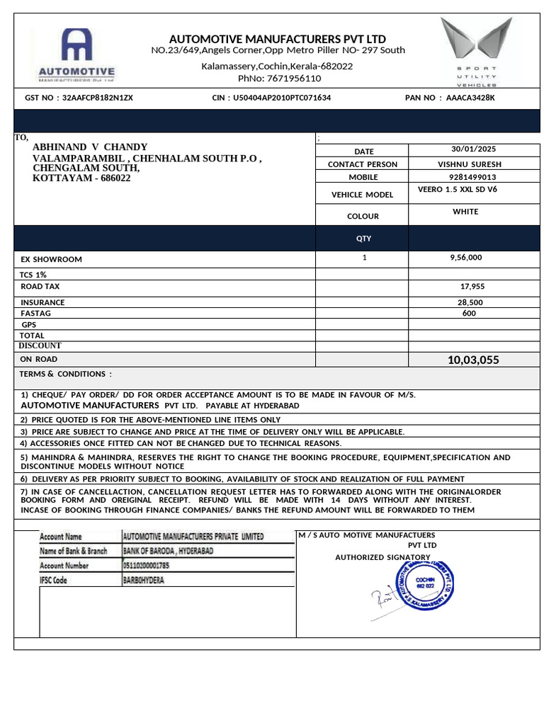 Abhinand Performa | PDF | Taxes | Payments