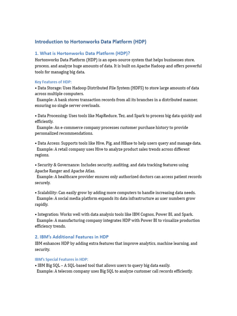 Hortonworks HDP Explained | PDF | Big Data | Apache Hadoop