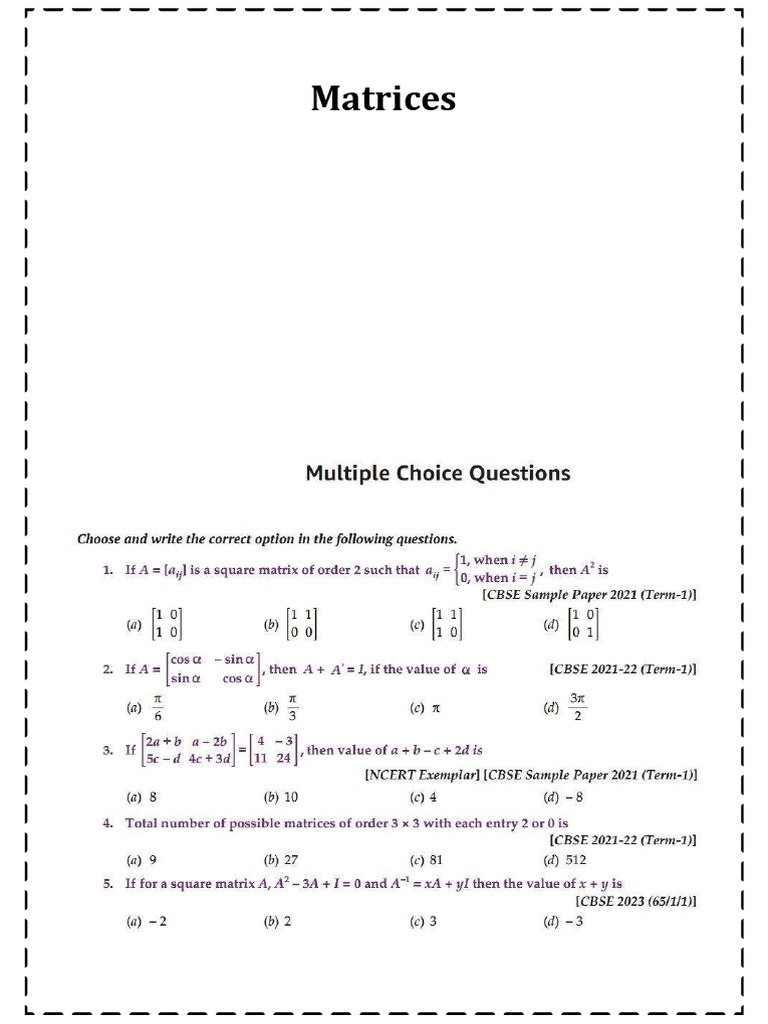 3 Matrices | PDF